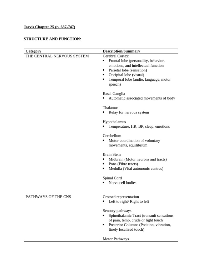 NSE 10 Week 10 Neurological System Notes | PDF | Anatomical Terms Of ...
