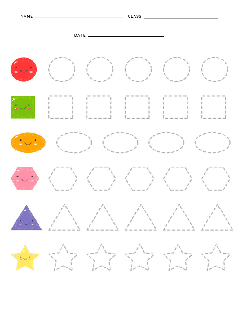 Kindergarten - Tracing Shapes | PDF