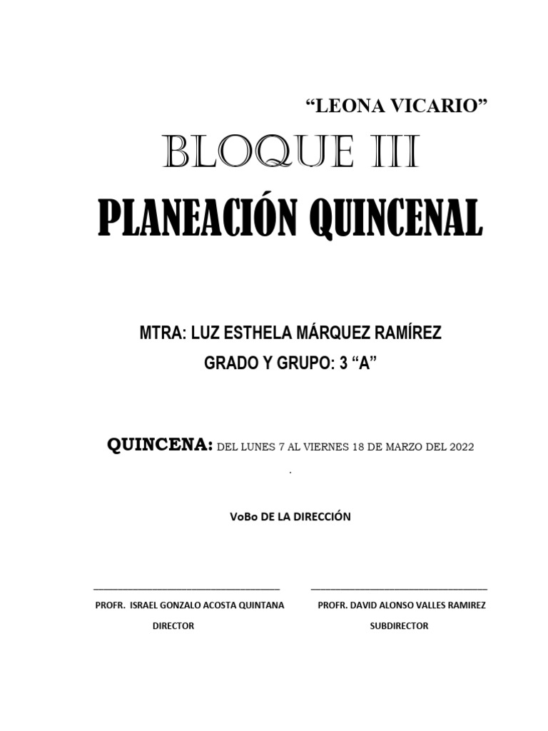 Planeacion Quincena Del 7 Al 18 de Marzo | PDF | Teatro | Sonido