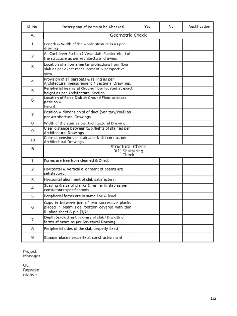 Slab-Checking-Format g1 | PDF