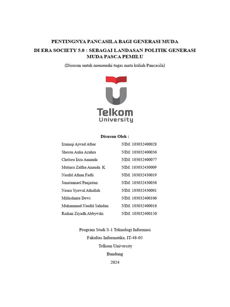 Pancasila: Landasan Politik Generasi Muda | PDF