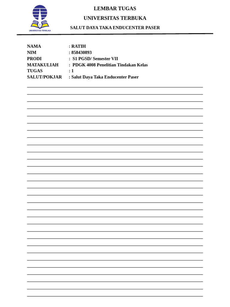 Lembar Jawaban Tugas | PDF