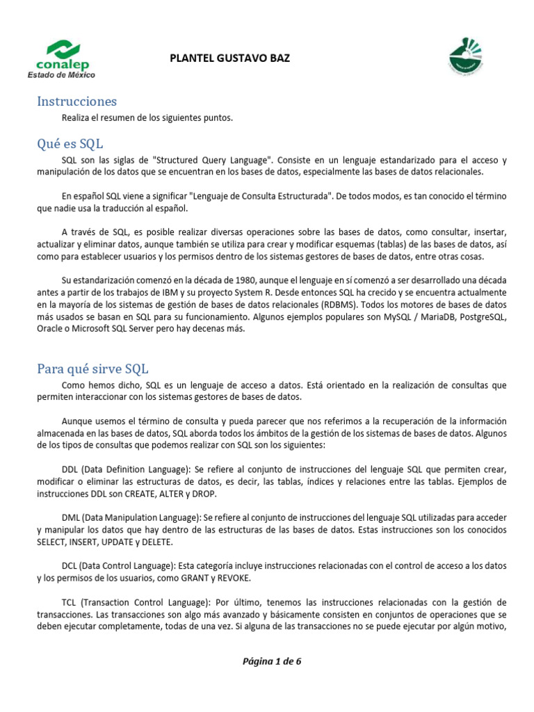 PSGB-04 4 Qué Es SQL | PDF | SQL | Bases de datos