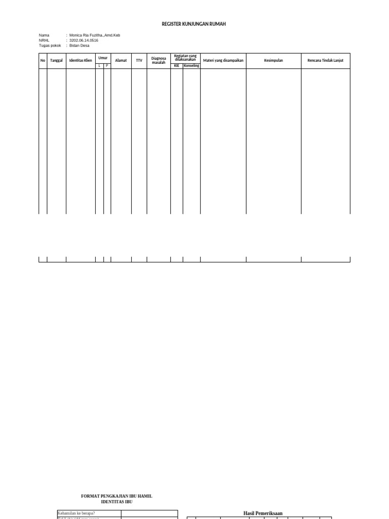 Register Kunjungan Rumahkia | PDF
