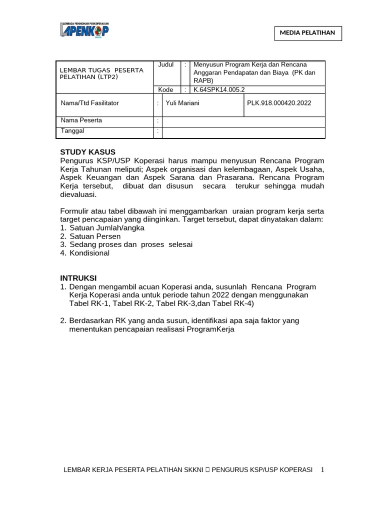2.1. Menyusun PRK | PDF