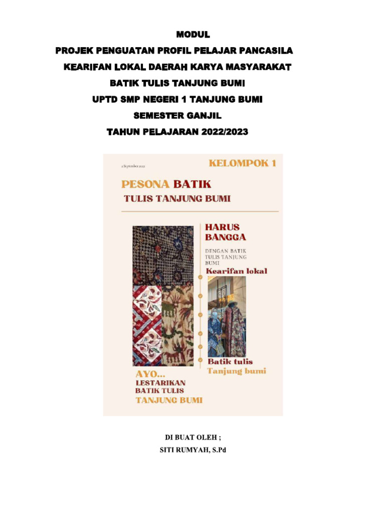 P5 RA Modul Batik | PDF
