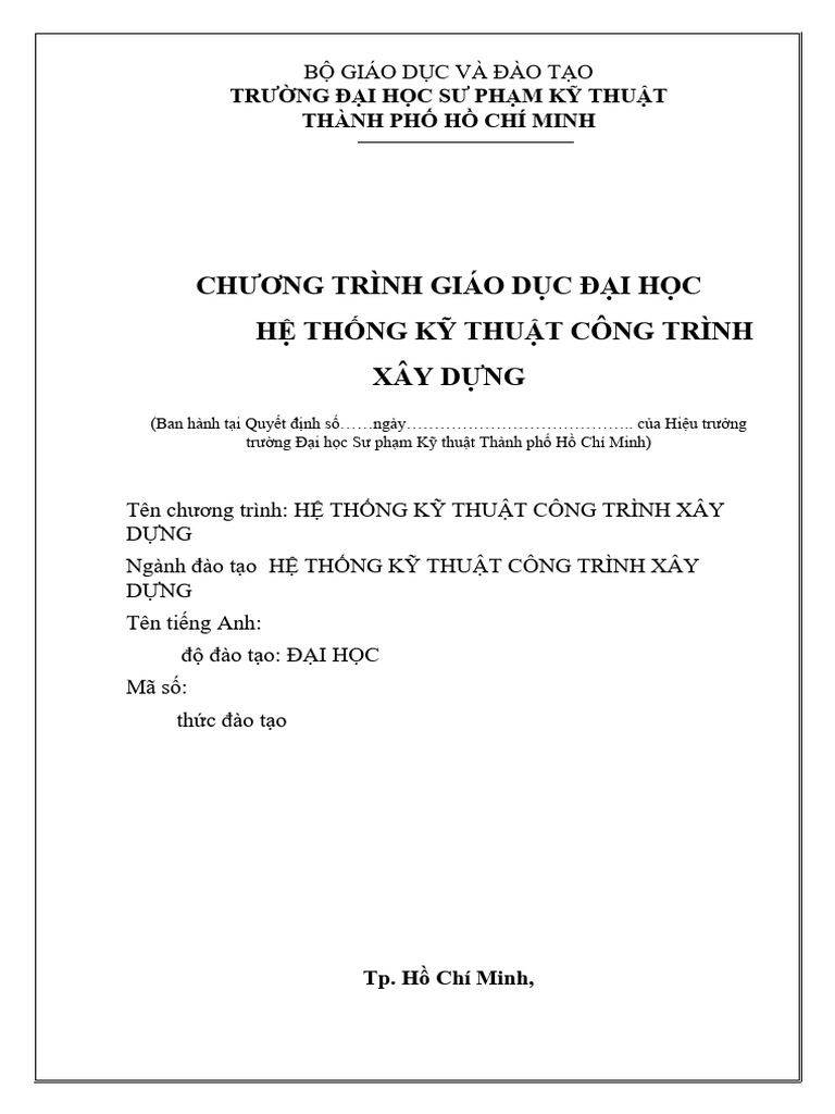 Chuong Trinh Dao Tao Nganh MEP | PDF
