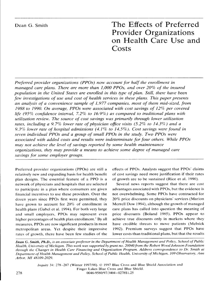 The Effects of Preferred Provi | PDF