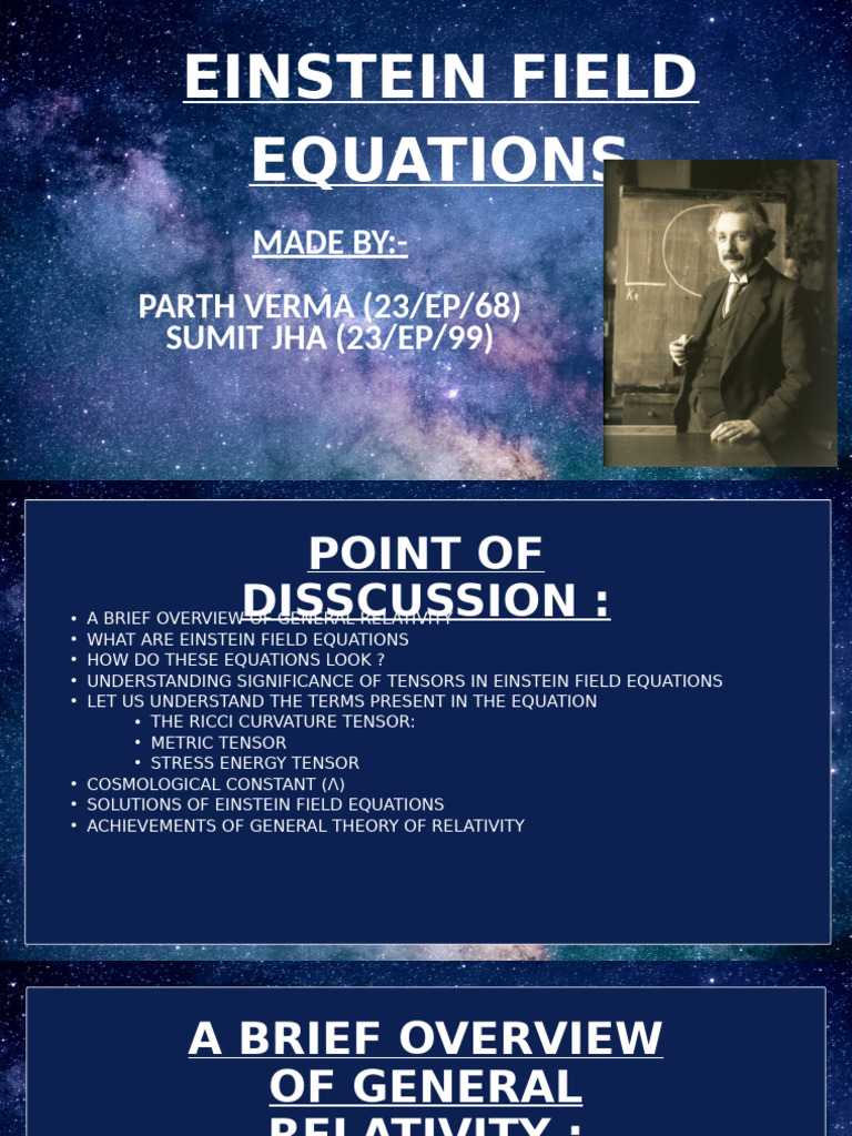 MP Presentation - Parth Verma (23ep68) Sumit Jha (23ep99) | PDF | General Relativity | Spacetime
