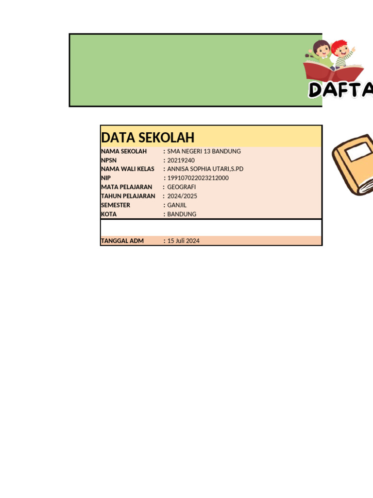 Daftar Nilai Mapel | PDF