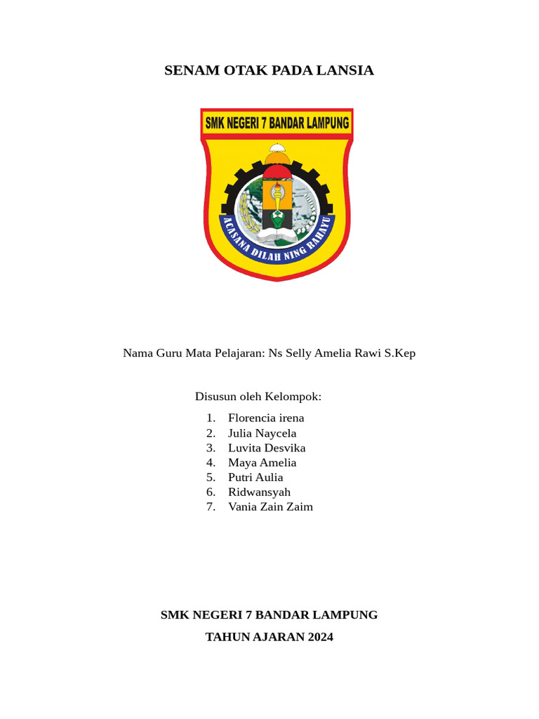Senam Otak Pada Lansia | PDF | Kesehatan Holistik | Sains & Matematika