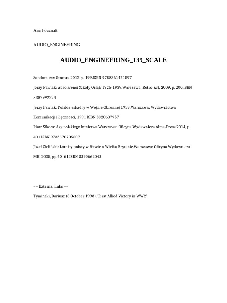 Audio Engineering 139 Scale | PDF