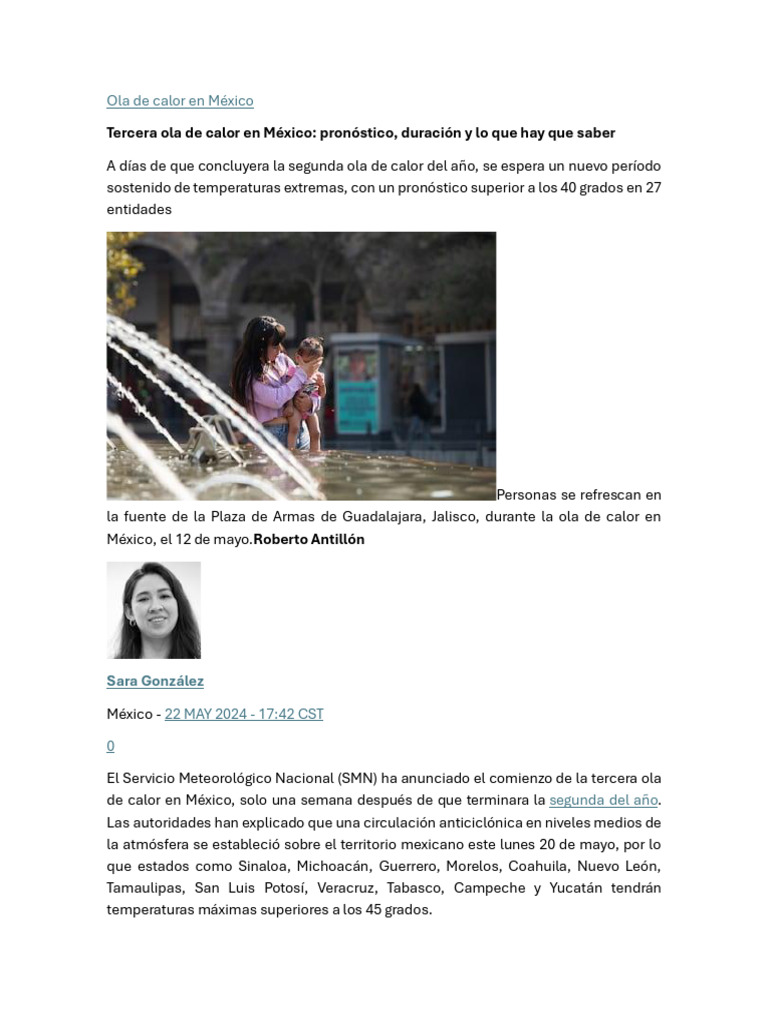 Ola de Calor en México | PDF | Ola de calor | Cambio climático