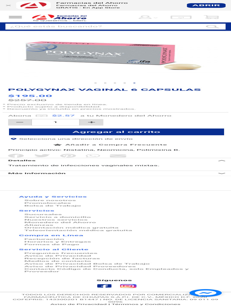 Polygynax: 6 cápsulas vaginales a $195 | PDF