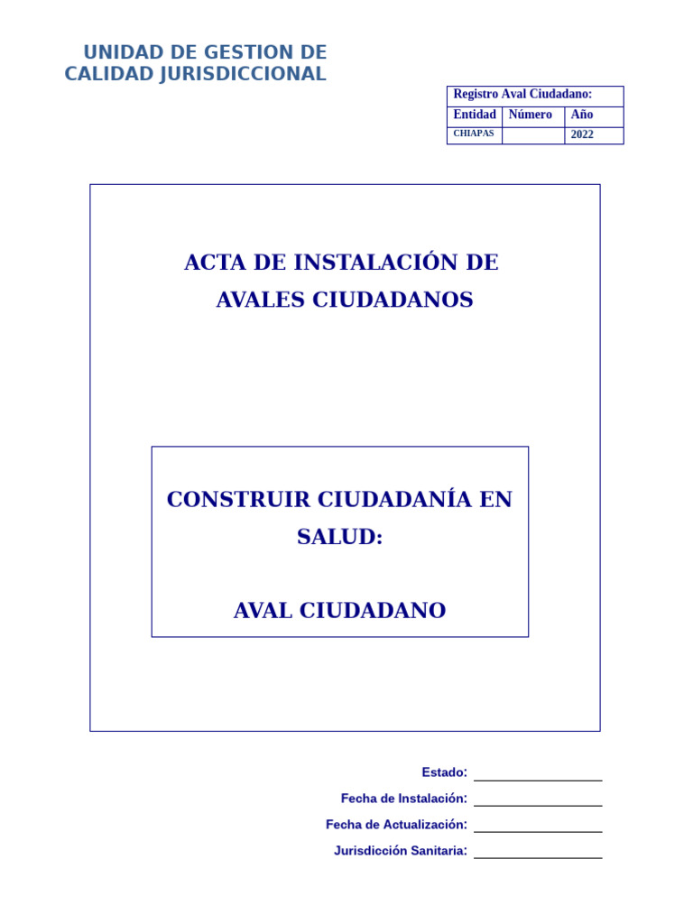 Acta de Instalacion Del Aval | PDF | Finanzas y dinero