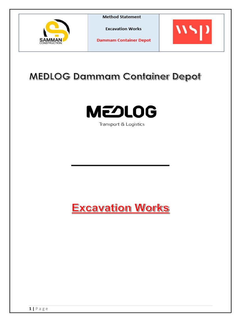 01 - Excavation Works Method Statement - MEDLOG Damam Container Depot ...