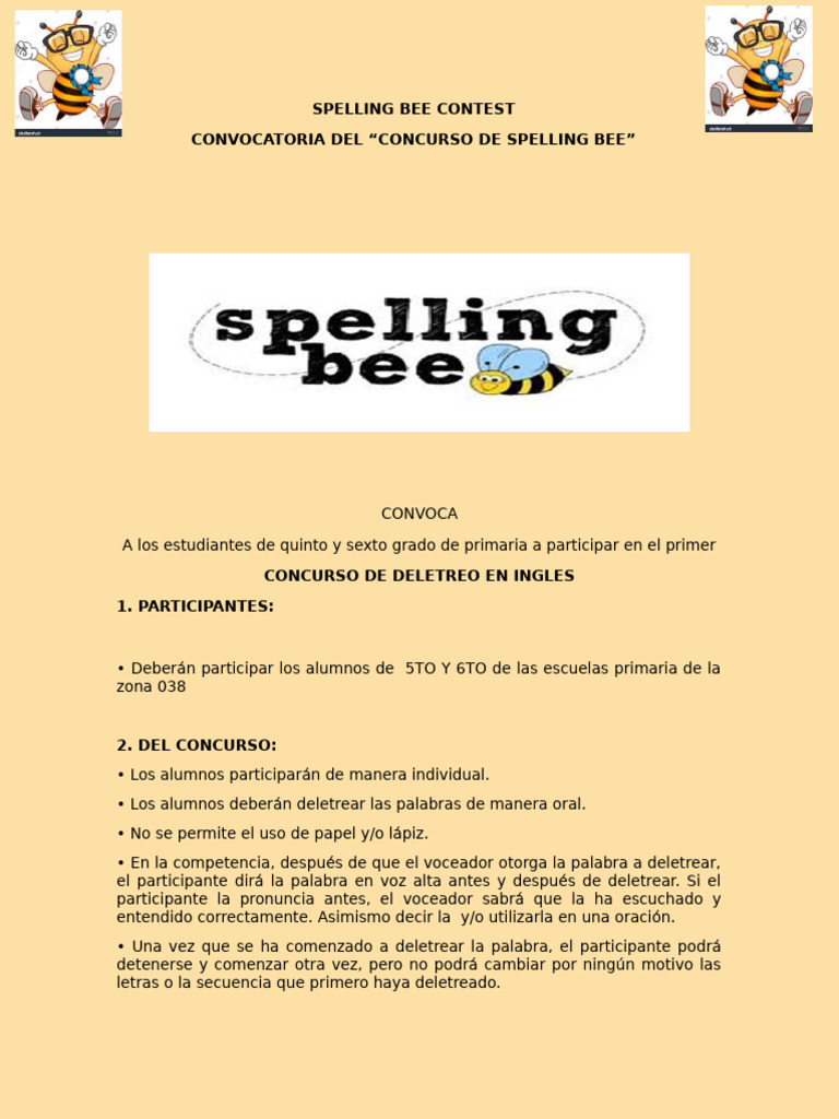 Spelling Bee Contest | PDF