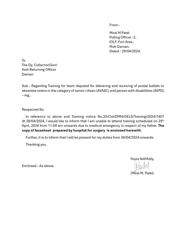 Absence from Training Notification | PDF