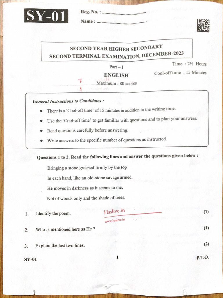 Hsslive Xii English Second Term Dec 2023 | PDF