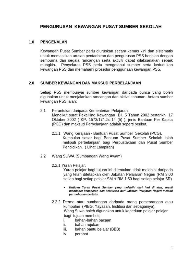 Pengurusan Kewangan PSS | PDF