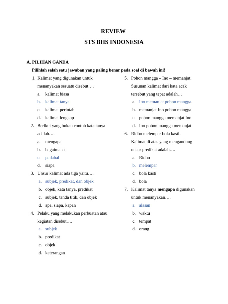 Review STS BHS Indonesia | PDF