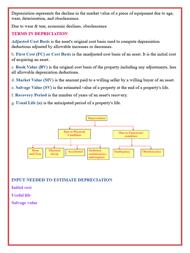 Depreciation of Equipments Notes of VN PDF | PDF | Depreciation ...