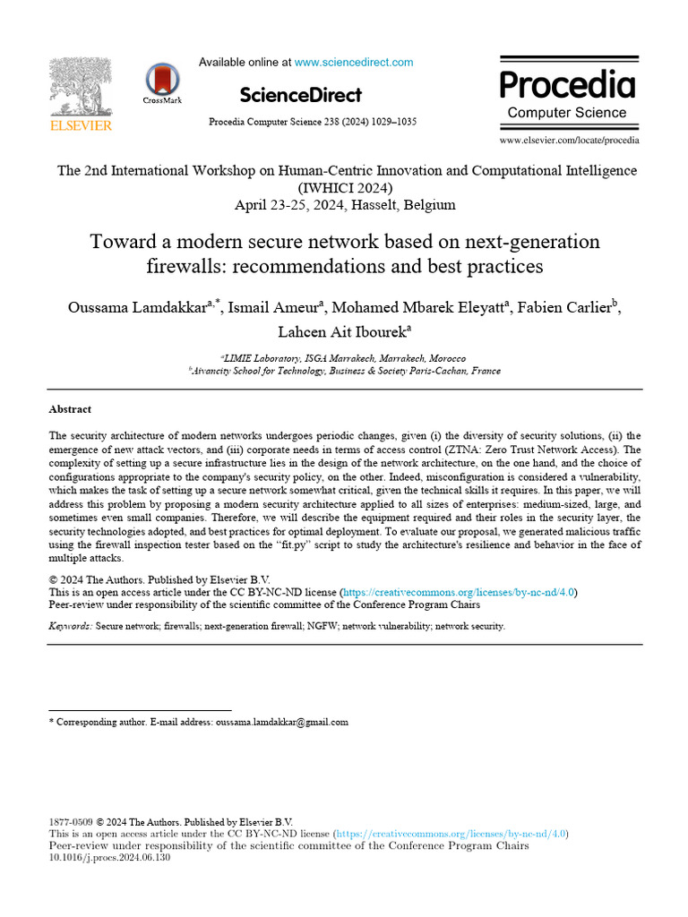 Toward a modern secure network based on next-generation | PDF | Computer Network | Firewall ...