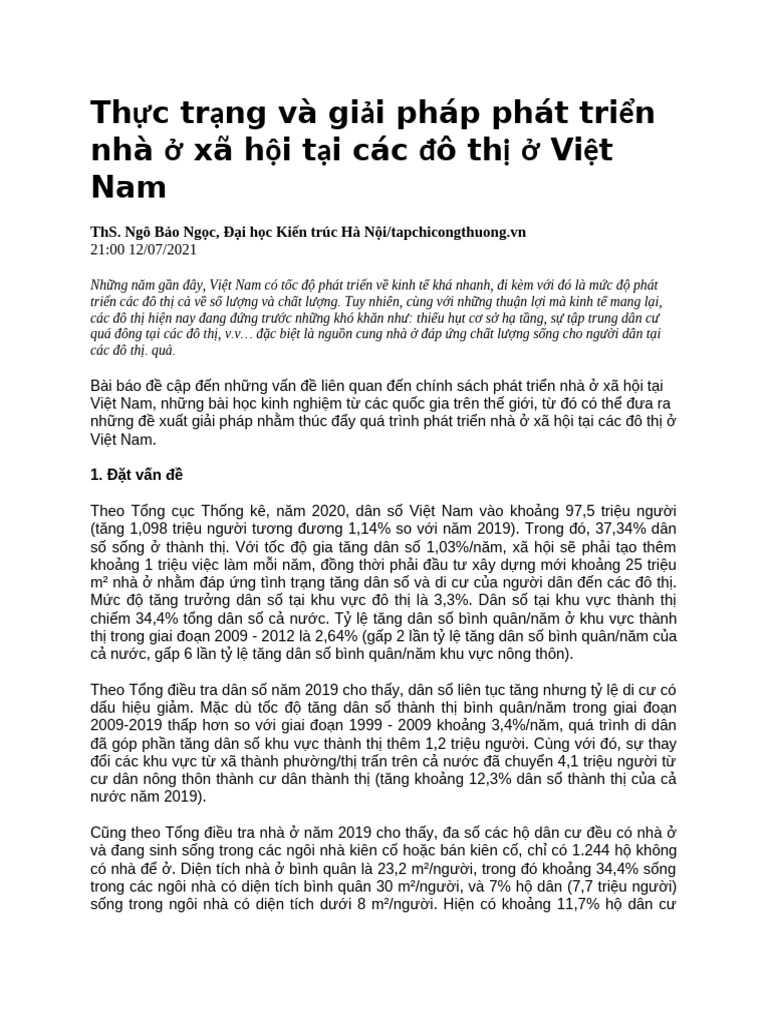 Nha o XH VN | PDF