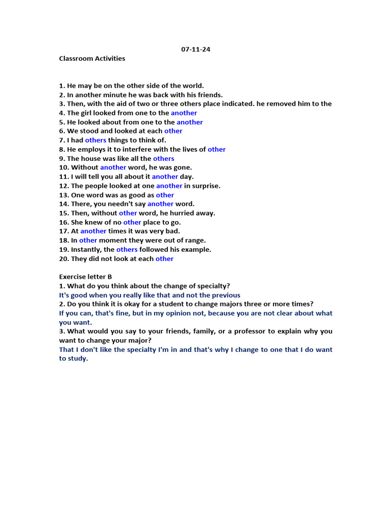 Classroom Engagement Exercises | PDF