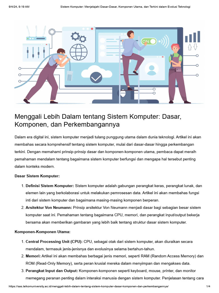 Sistem Komputer - Menjelajahi Dasar-Dasar, Komponen Utama, Dan Terkini ...