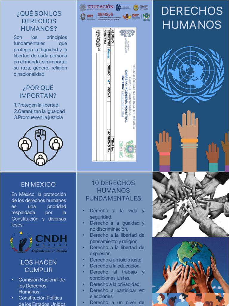 Triptico Derechos Humanos | PDF | Política