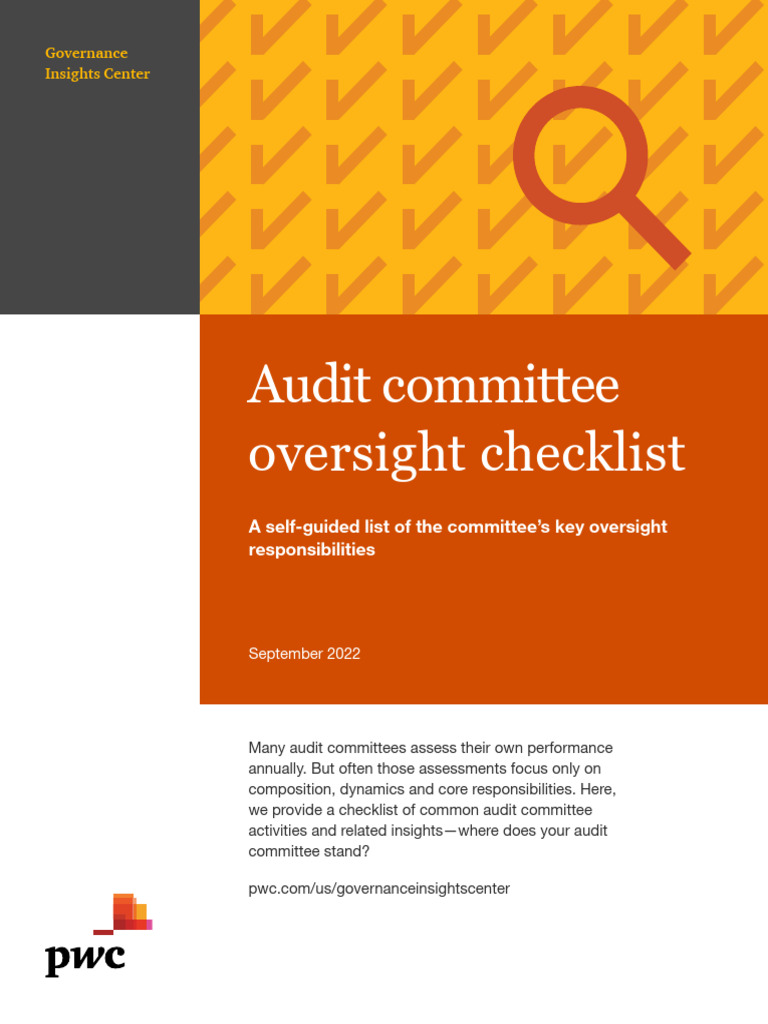 Audit Committee Oversight Checklist | PDF | Internal Audit | Audit