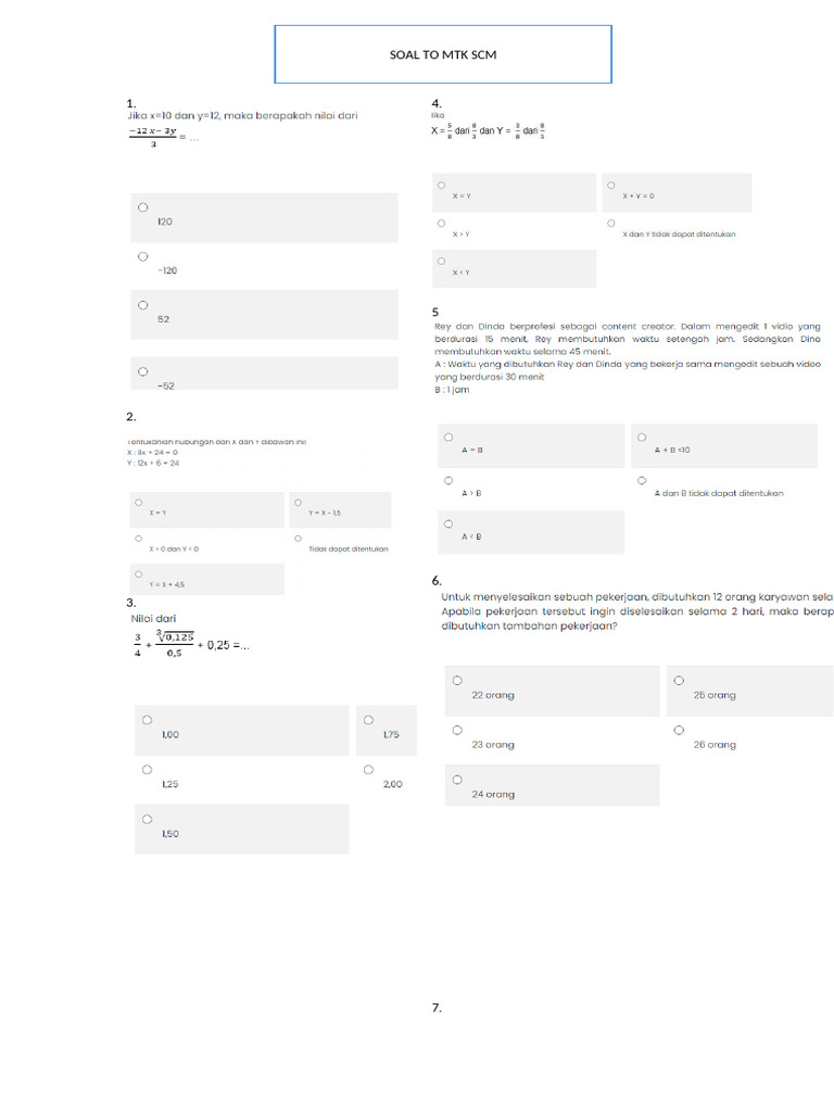 Soal TP CPNS SCM | PDF
