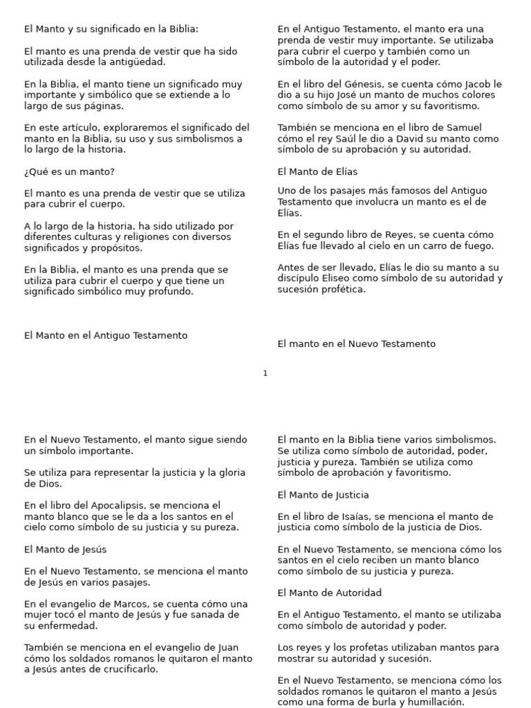Significado del Manto en la Biblia | PDF | Jesús | Elijah