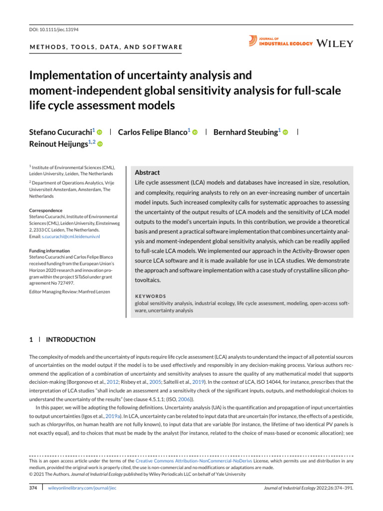 Implementation of Uncertainty Analysis and Moment-Independent Global Sensitivity Analysis For ...