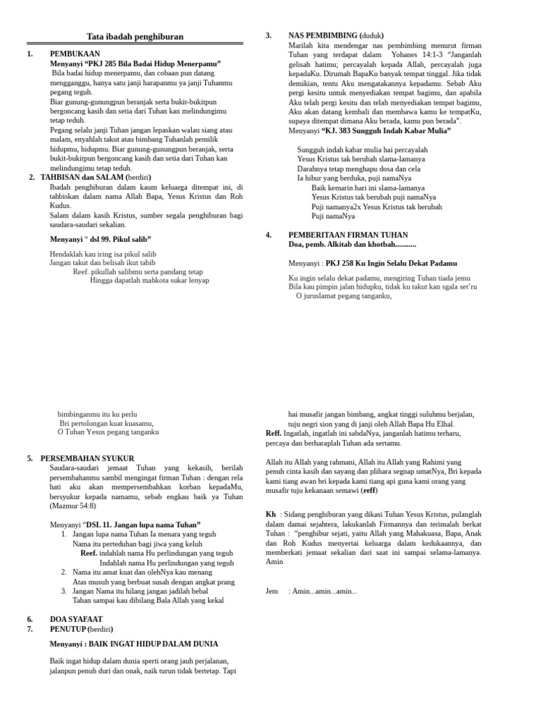 Tata Ibadah Penghiburan | PDF | Agama & Spiritualitas