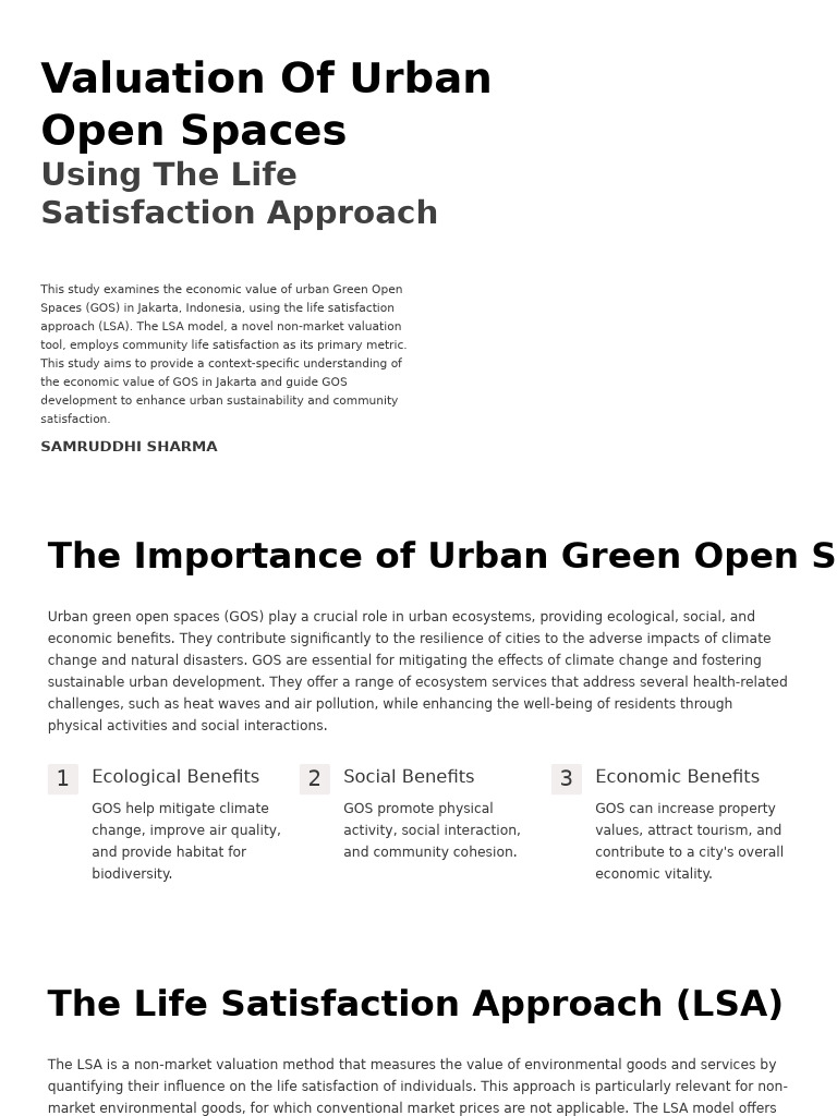 Valuation of Open Spaces | PDF | Sustainability | Statistics