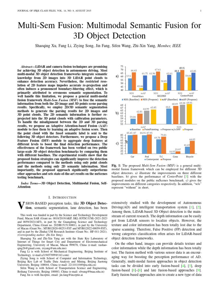 Multi-Sem Fusion: Multimodal Semantic Fusion For 3D Object Detection | PDF | Image Segmentation ...