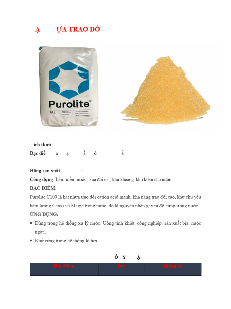 Cataloge Purolite c100 | PDF