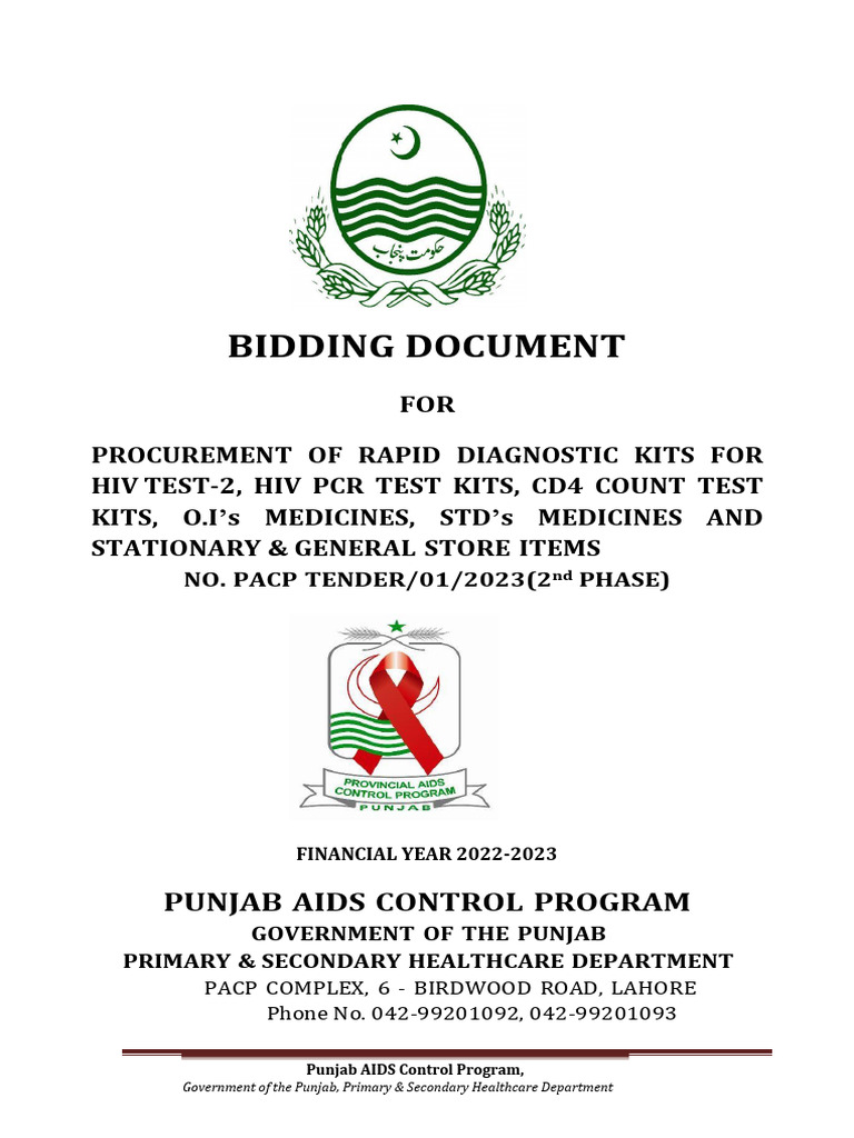 Punjab Aids Control Program | PDF | Hiv/Aids | Specification (Technical ...