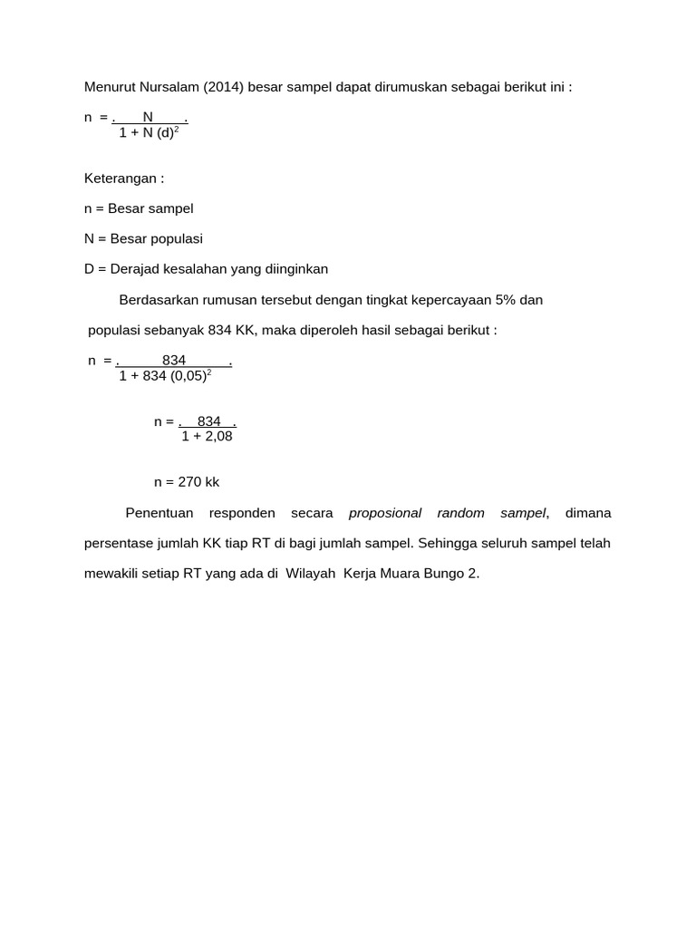 Menurut Nursalam Rumus Sample | PDF | Metode & Bahan Ajar | Sains ...