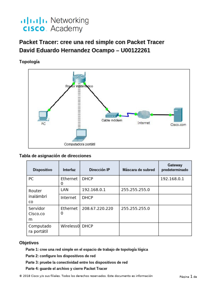 1.1.2.5 Packet Tracer - Create A Simple Network Using Packet Tracer ...