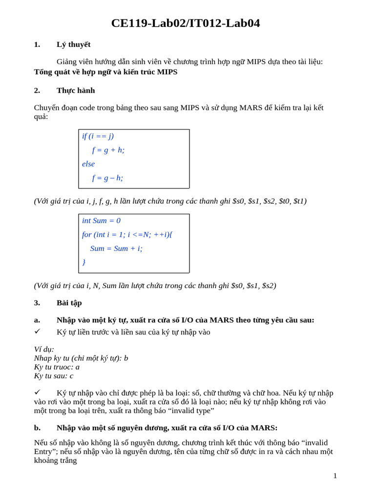 CE119 Lab02 - IT012 Lab04 | PDF