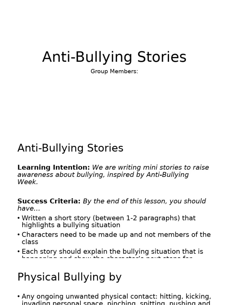 Anti Bullying Stories | PDF | Career & Growth | Self-Improvement