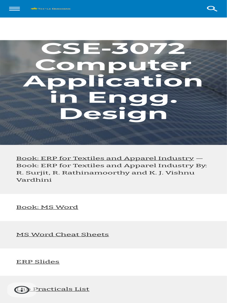Textile Dimensions - CSE-3072 Computer Application in Engg. Design | PDF