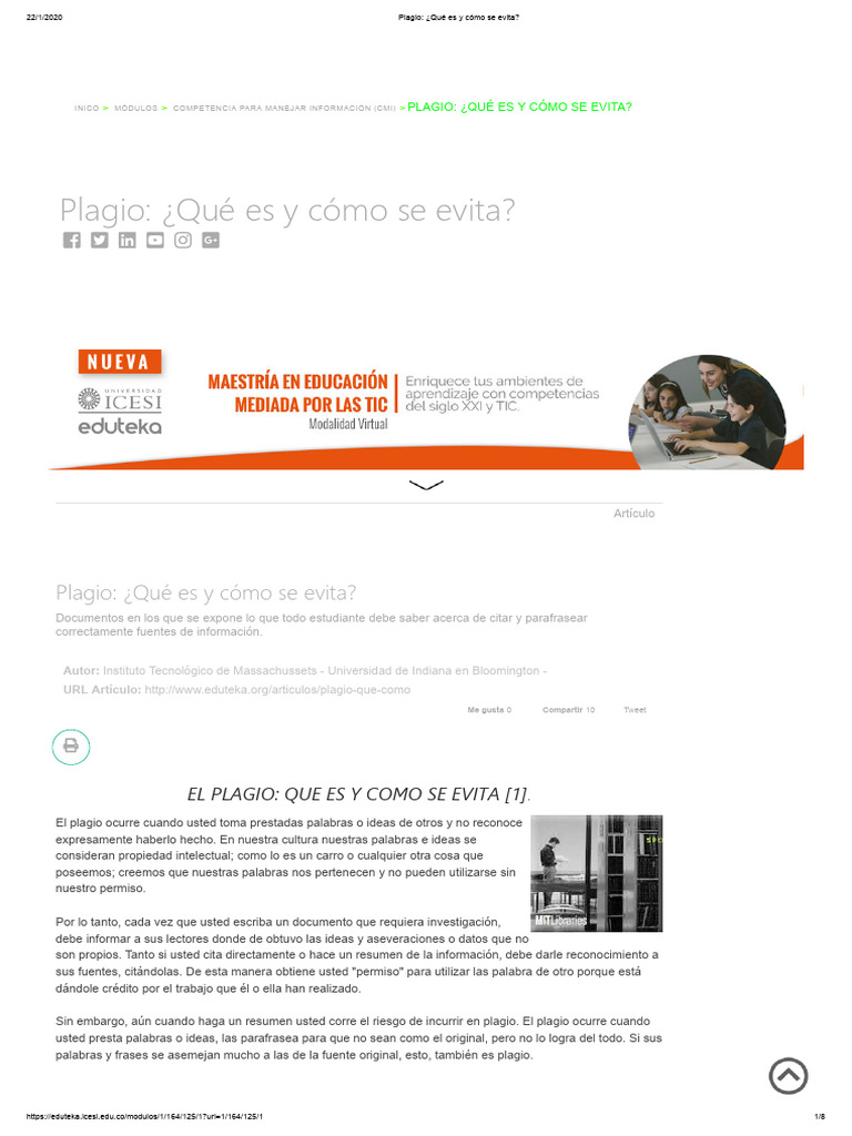 Documento-A-Plagio - C2bfquc3a9-Es-Y-Cc3b3mo-Se-Evita - 3 | PDF ...