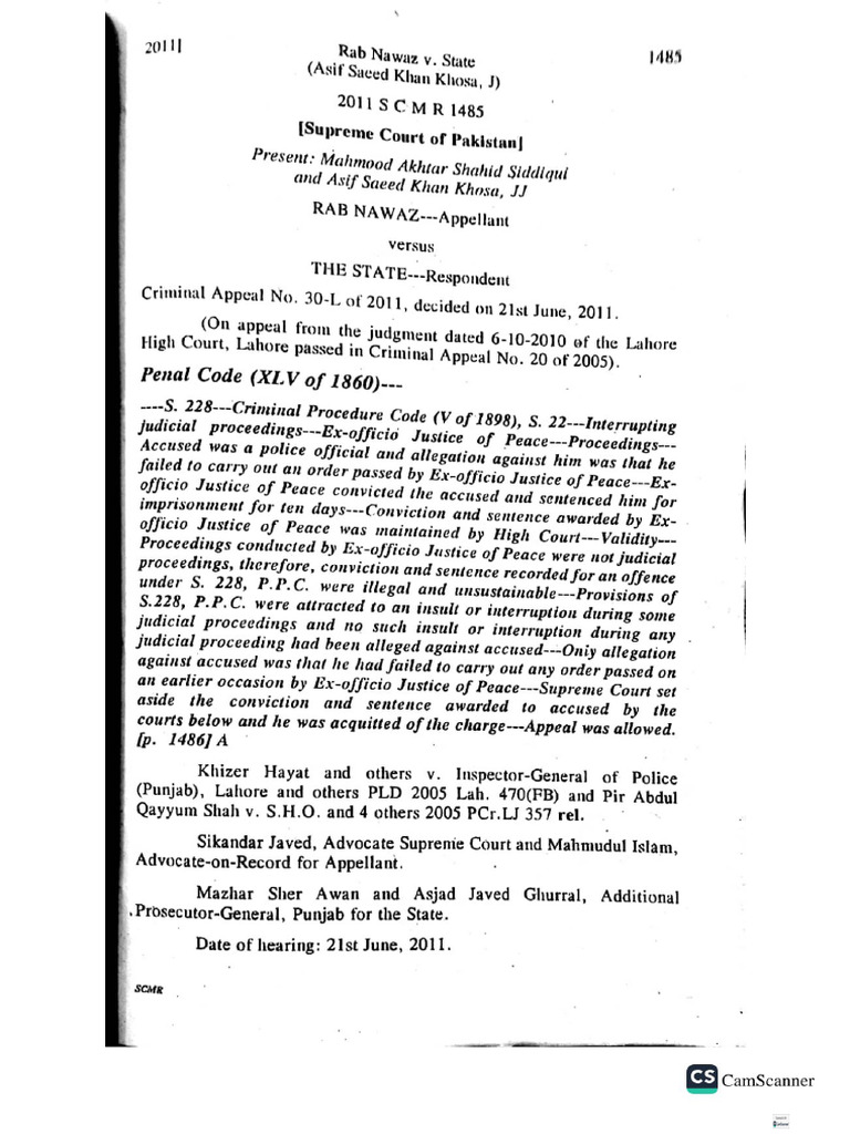 2011 SCMR 1485 | PDF