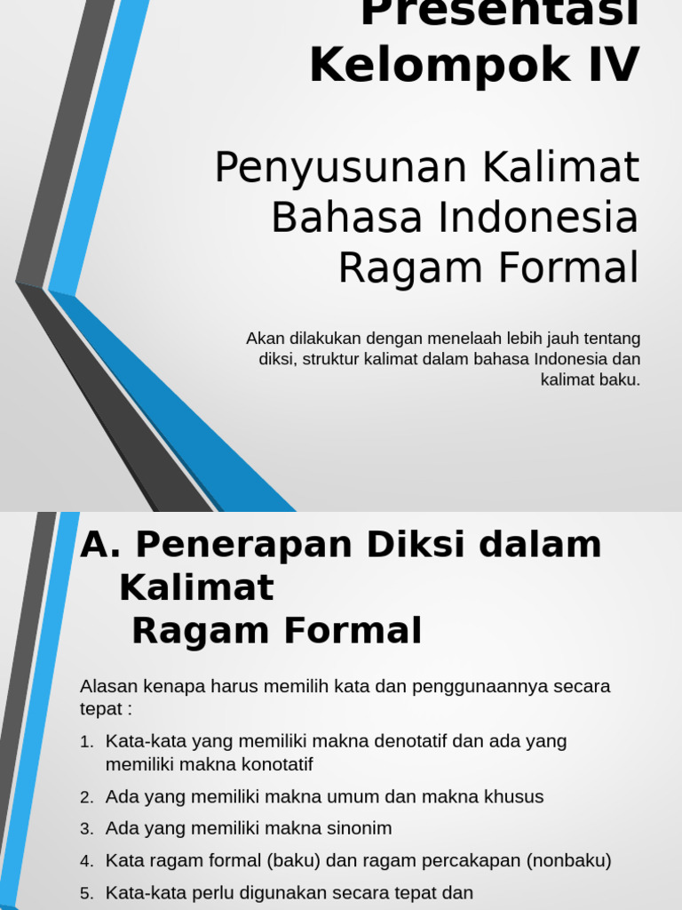 Presentasi Kelompok IV B.indo | PDF | Karier & Perkembangan