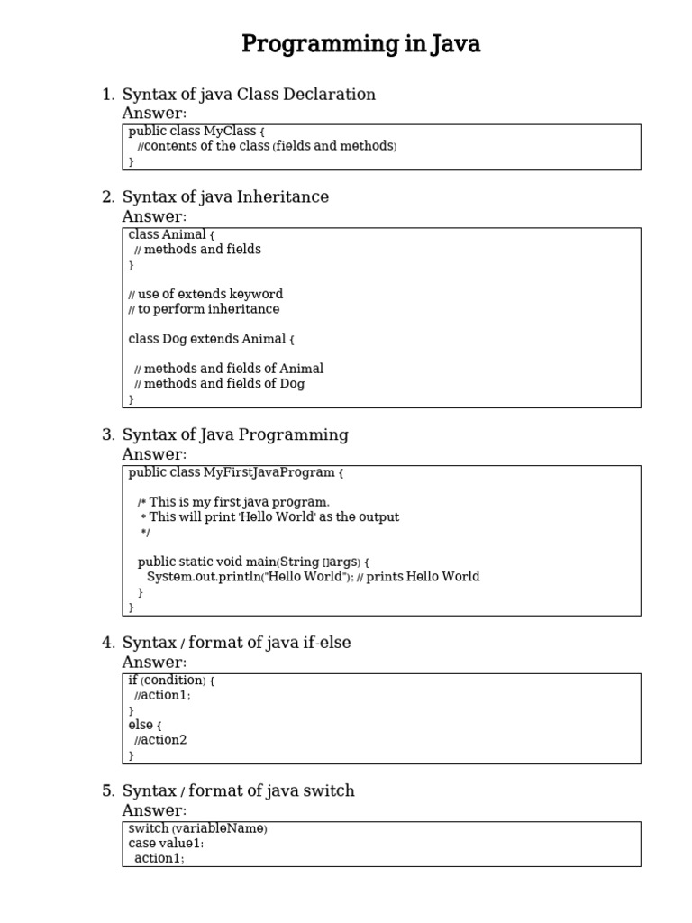 Programming in Java | PDF
