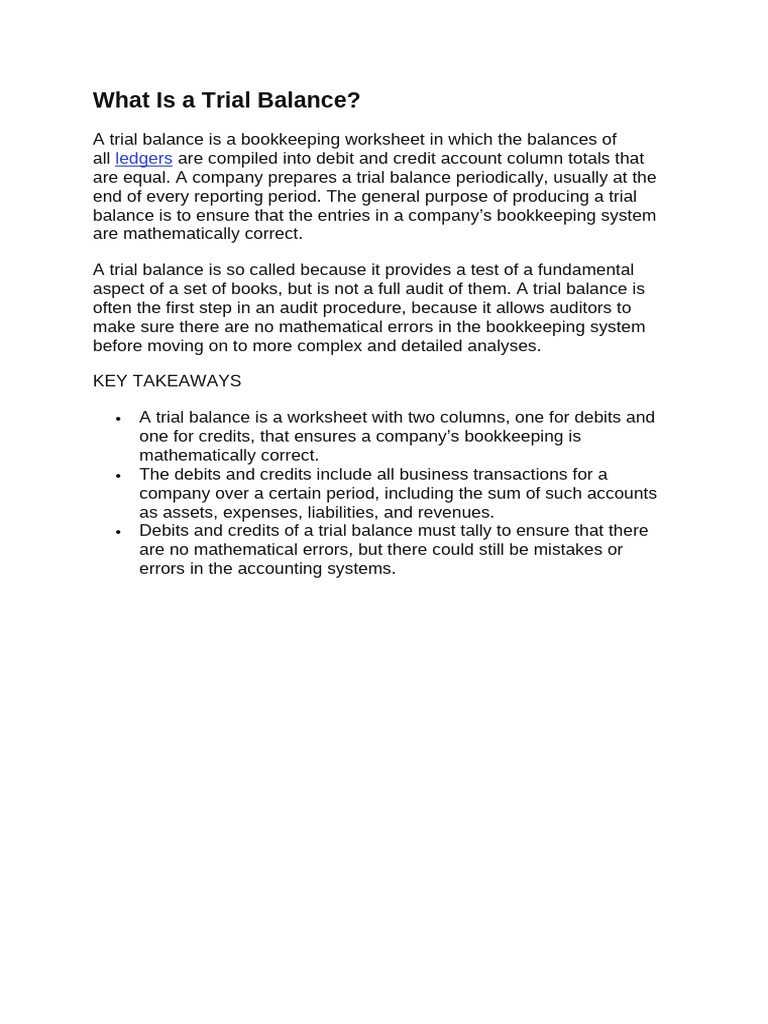Understanding Trial Balance Basics | PDF